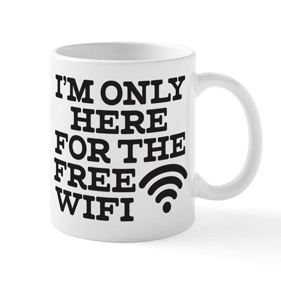 CafePress Here For The Free Wifi 15 Oz Ceramic Large Mug Ceramic Coffee Mug, Tea Cup 11 oz