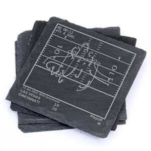 greatest bengals plays: slate coasters (set of 4) | best gift idea for sports lovers | bengals historic moments gifts