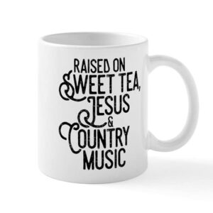 cafepress raised on sweet tea ceramic coffee mug, tea cup 11 oz