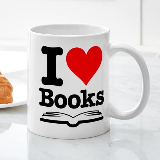 CafePress I Heart Books Mug Ceramic Coffee Mug, Tea Cup 11 oz