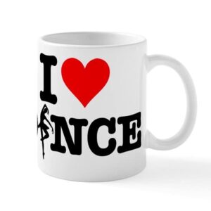 cafepress i heart dance mug ceramic coffee mug, tea cup 11 oz