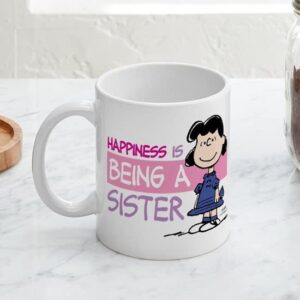 CafePress Happiness Is Being A Sister Large Mug Ceramic Coffee Mug, Tea Cup 11 oz