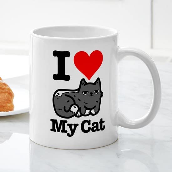 CafePress I Heart My Cat Mug Ceramic Coffee Mug, Tea Cup 11 oz