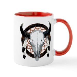 cafepress buffalo skull dream catcher mug ceramic coffee mug, tea cup 11 oz