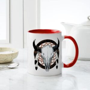 CafePress Buffalo Skull Dream Catcher Mug Ceramic Coffee Mug, Tea Cup 11 oz