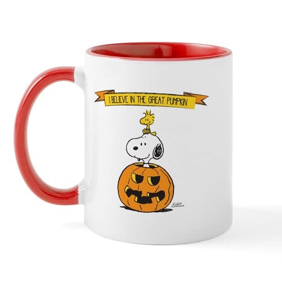 CafePress Peanuts Believe Great Pumpkin Mugs Ceramic Coffee Mug, Tea Cup 11 oz