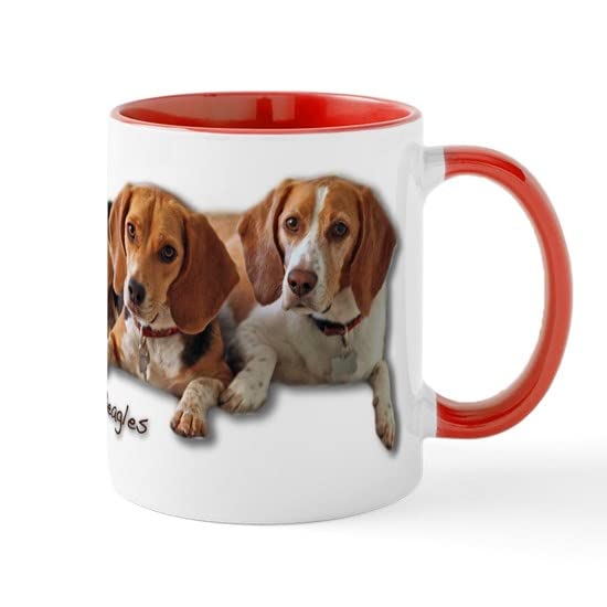 CafePress Two Beagles Mug Ceramic Coffee Mug, Tea Cup 11 oz