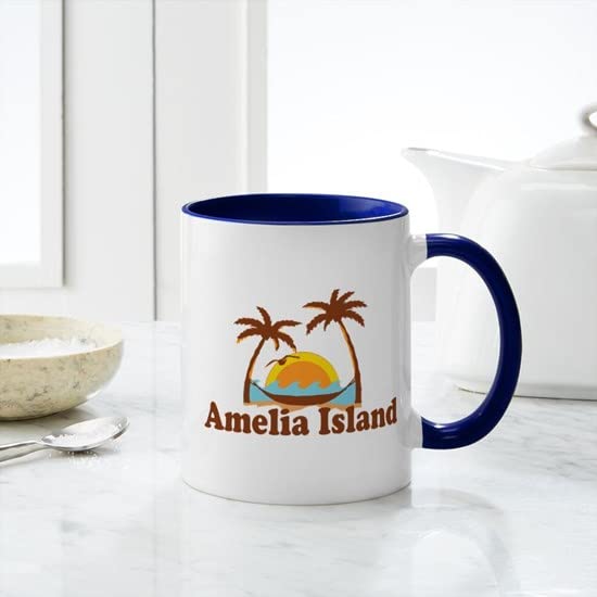 CafePress Amelia Island Palm Trees Design. Mug Ceramic Coffee Mug, Tea Cup 11 oz