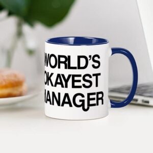 CafePress World's Okayest Manager Mug Ceramic Coffee Mug, Tea Cup 11 oz