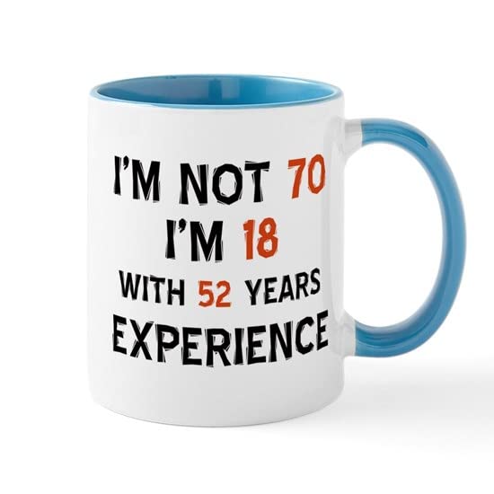 CafePress 70 Year Old Designs Mug Ceramic Coffee Mug, Tea Cup 11 oz