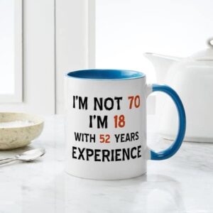 CafePress 70 Year Old Designs Mug Ceramic Coffee Mug, Tea Cup 11 oz