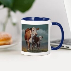 CafePress Hereford Cow And Calf In Pasture Mug Ceramic Coffee Mug, Tea Cup 11 oz