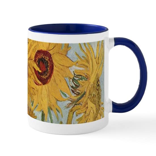 CafePress Van Gogh Sunflowers Wraparound Mug Ceramic Coffee Mug, Tea Cup 11 oz