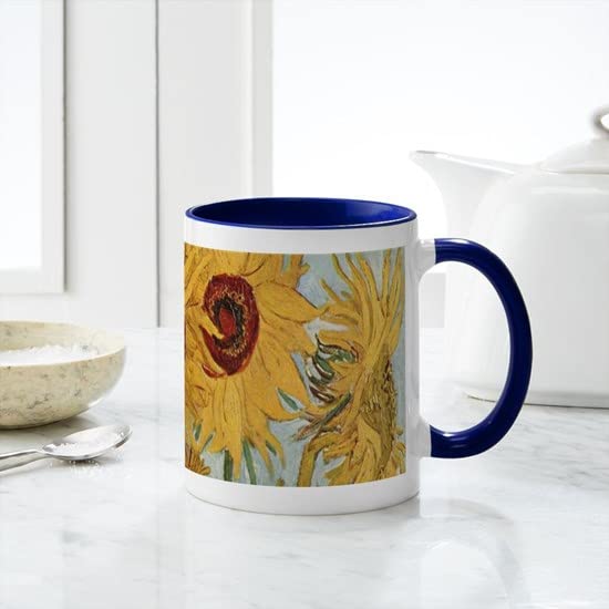 CafePress Van Gogh Sunflowers Wraparound Mug Ceramic Coffee Mug, Tea Cup 11 oz