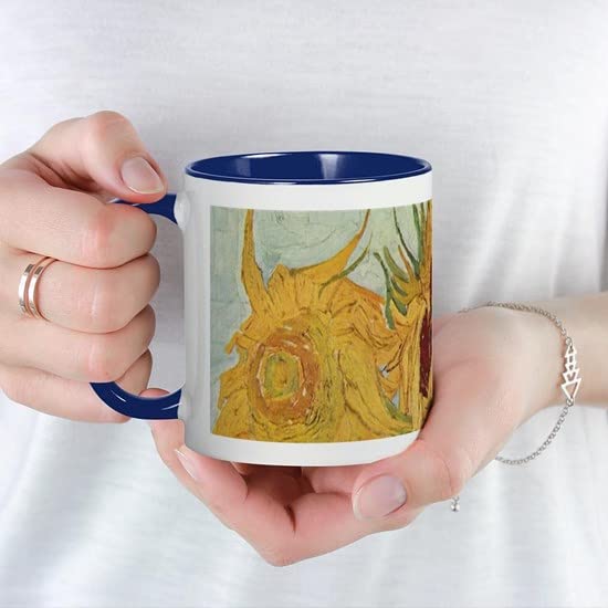 CafePress Van Gogh Sunflowers Wraparound Mug Ceramic Coffee Mug, Tea Cup 11 oz