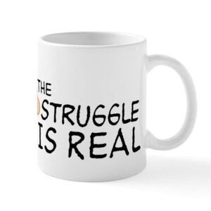 cafepress peanuts emoji struggle is real ceramic coffee mug, tea cup 11 oz