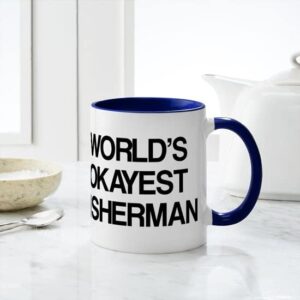 CafePress World's Okayest Fisherman Mug Ceramic Coffee Mug, Tea Cup 11 oz