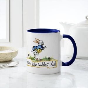 CafePress Down The Rabbit Hole Mug Ceramic Coffee Mug, Tea Cup 11 oz