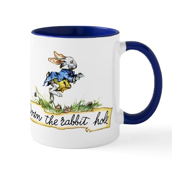 CafePress Down The Rabbit Hole Mug Ceramic Coffee Mug, Tea Cup 11 oz