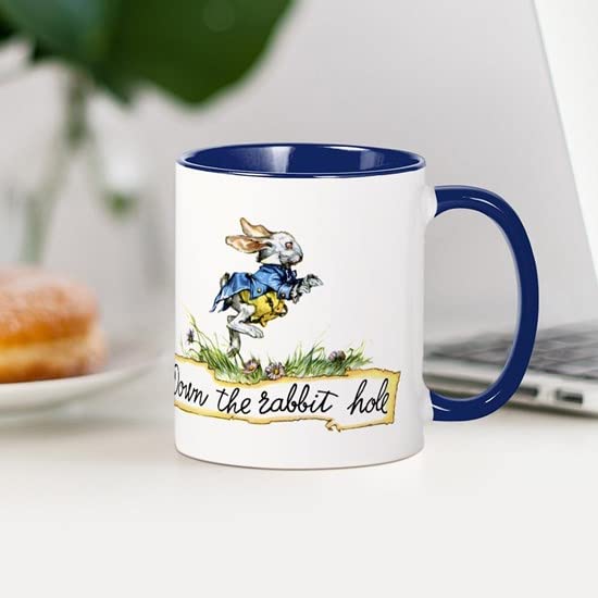 CafePress Down The Rabbit Hole Mug Ceramic Coffee Mug, Tea Cup 11 oz