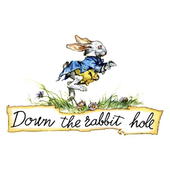 CafePress Down The Rabbit Hole Mug Ceramic Coffee Mug, Tea Cup 11 oz