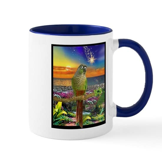 CafePress Green Cheeked Conure Star Gazer Mugs Ceramic Coffee Mug, Tea Cup 11 oz