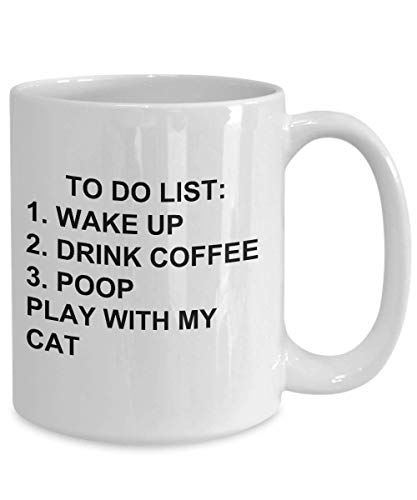 Cat Owner Mug Cat Lovers To Do List Funny Coffee Mug Tea Cup Gag Mug for Men Women