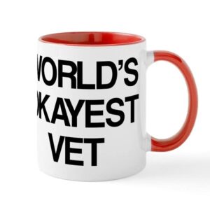 cafepress world’s okayest vet mug ceramic coffee mug, tea cup 11 oz