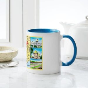 CafePress Indiana Map Greetings Mug Ceramic Coffee Mug, Tea Cup 11 oz