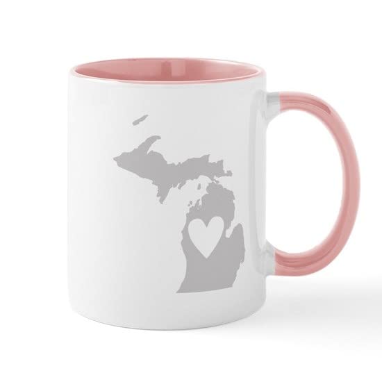 CafePress Heart Michigan Mug Ceramic Coffee Mug, Tea Cup 11 oz