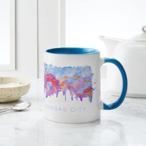 CafePress Kansas City Skyline Watercolor Mugs Ceramic Coffee Mug, Tea Cup 11 oz