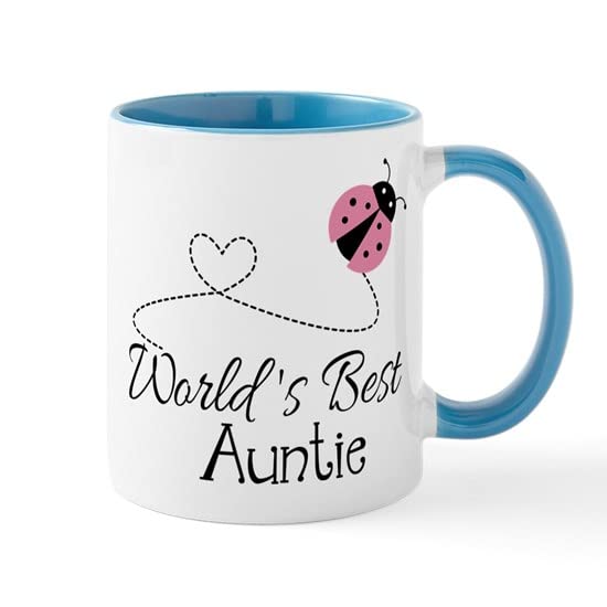 CafePress World's Best Auntie Ladybug Mug Ceramic Coffee Mug, Tea Cup 11 oz