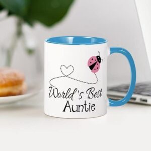 CafePress World's Best Auntie Ladybug Mug Ceramic Coffee Mug, Tea Cup 11 oz