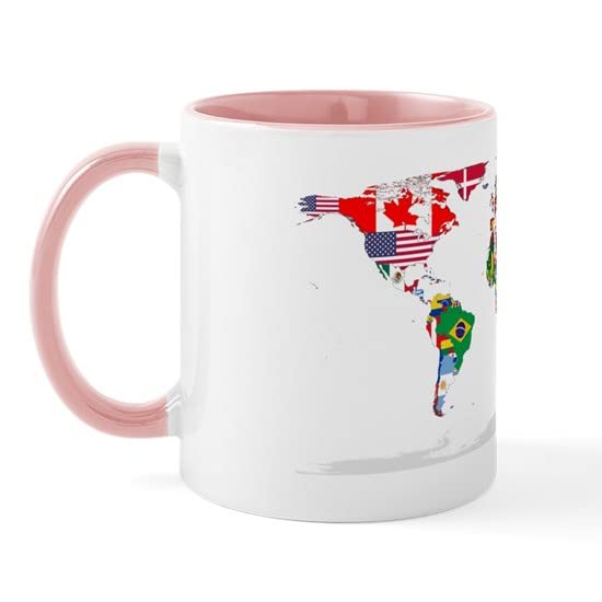 CafePress World Flags Map Mug Ceramic Coffee Mug, Tea Cup 11 oz