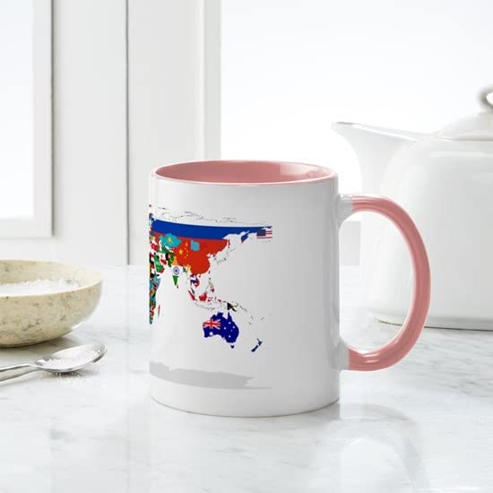 CafePress World Flags Map Mug Ceramic Coffee Mug, Tea Cup 11 oz