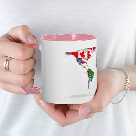 CafePress World Flags Map Mug Ceramic Coffee Mug, Tea Cup 11 oz