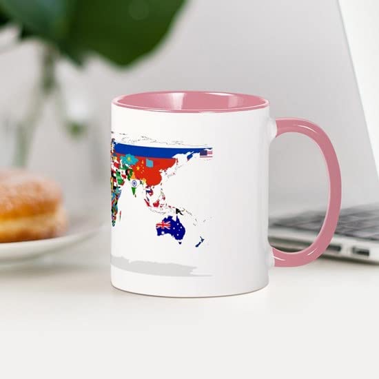 CafePress World Flags Map Mug Ceramic Coffee Mug, Tea Cup 11 oz