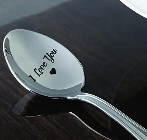 I Love You - Proposal Gift Valentines Day Long Distance Relationship Gift | Engraved Spoon Gift for Couples | Christmas Birthday Gift For Girlfriend Boyfriend | Gift for Husband Wife - 7 Inch