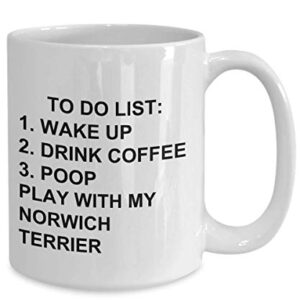 Norwich Terrier Owner Mug Dog Lovers To Do List Funny Coffee Mug Tea Cup Gag Mug for Men Women