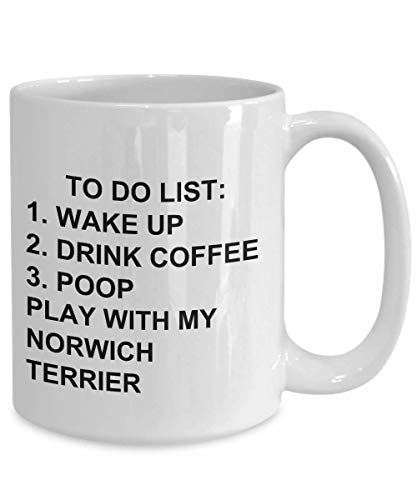 Norwich Terrier Owner Mug Dog Lovers To Do List Funny Coffee Mug Tea Cup Gag Mug for Men Women