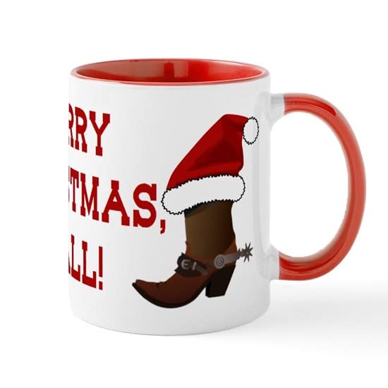 CafePress Santa Boot: Merry Christmas, Y'all! Mug Ceramic Coffee Mug, Tea Cup 11 oz