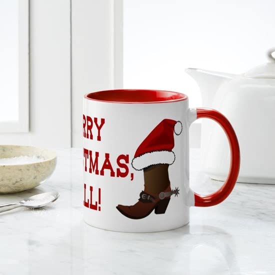 CafePress Santa Boot: Merry Christmas, Y'all! Mug Ceramic Coffee Mug, Tea Cup 11 oz