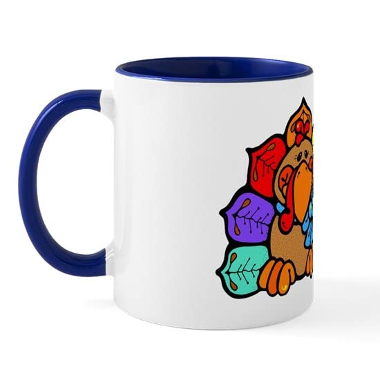 CafePress Gobble Gobble Gobble Colorful Turkey Mugs Ceramic Coffee Mug, Tea Cup 11 oz