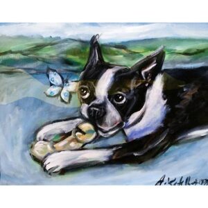 CafePress Boston Terrier Butterfly Mugs Ceramic Coffee Mug, Tea Cup 11 oz