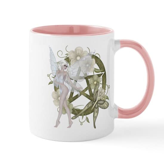 CafePress Beautiful Fairy With Pentacle Mug Ceramic Coffee Mug, Tea Cup 11 oz