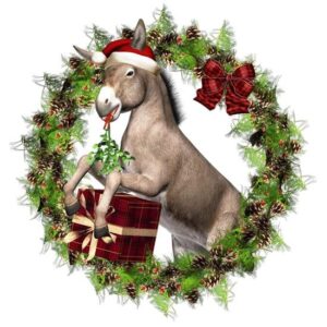 CafePress Donkey Santa Hat Inside Wreath Mugs Ceramic Coffee Mug, Tea Cup 11 oz