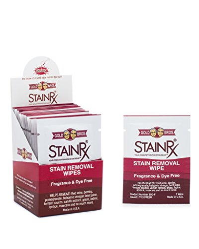 Stain Rx 18-Wipes Box- Portable Stain Eliminator & Spot Remover Wipes, Individually Packaged Towelettes