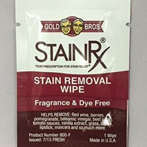 Stain Rx 18-Wipes Box- Portable Stain Eliminator & Spot Remover Wipes, Individually Packaged Towelettes