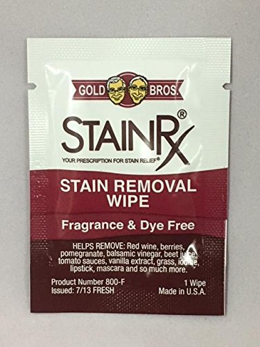 Stain Rx 18-Wipes Box- Portable Stain Eliminator & Spot Remover Wipes, Individually Packaged Towelettes