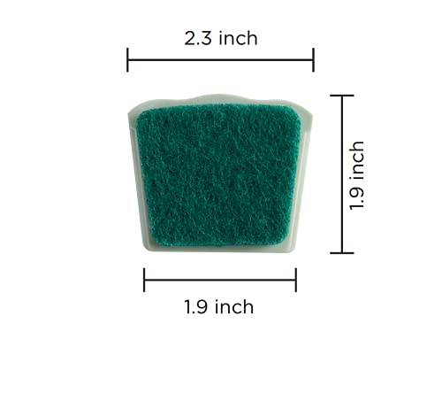 CQT BladeBrush Knife and Cutlery Cleaner Brush Bristle Scrub Kitchen Washing Non-Slip ,B002-1 Changeable Scrub Head and Scouring Pad (Green)